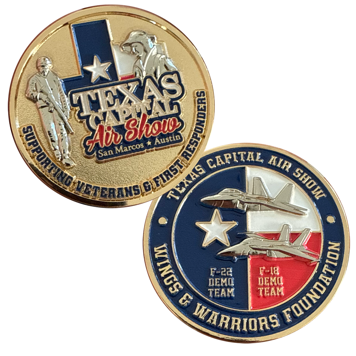 2025 Texas Capital Air Show Gold Challenge Coin — Blackbird Flight Wear